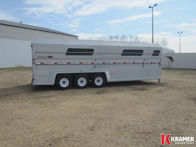 2021 Norbert's Mfg STG7524-37 Triple Axle G/N Stock Trailer-7.5'x24 ...