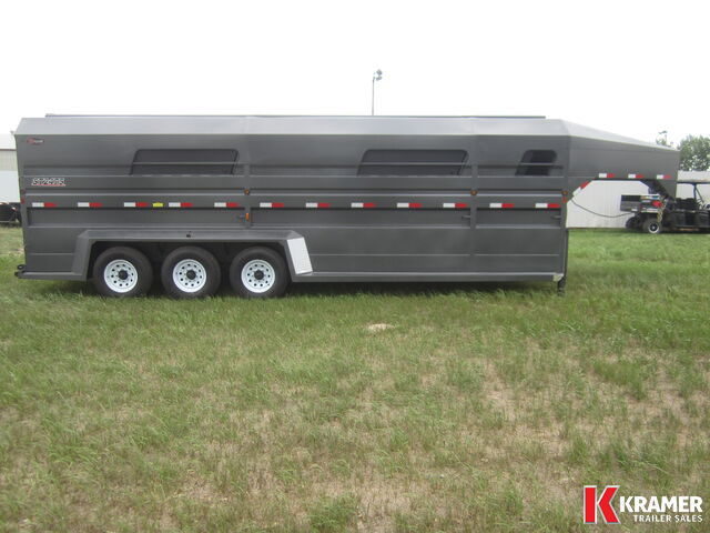 2023 Norbert's Mfg STG7524-37 Triple Axle G/N Stock Trailer-7.5'x24 ...
